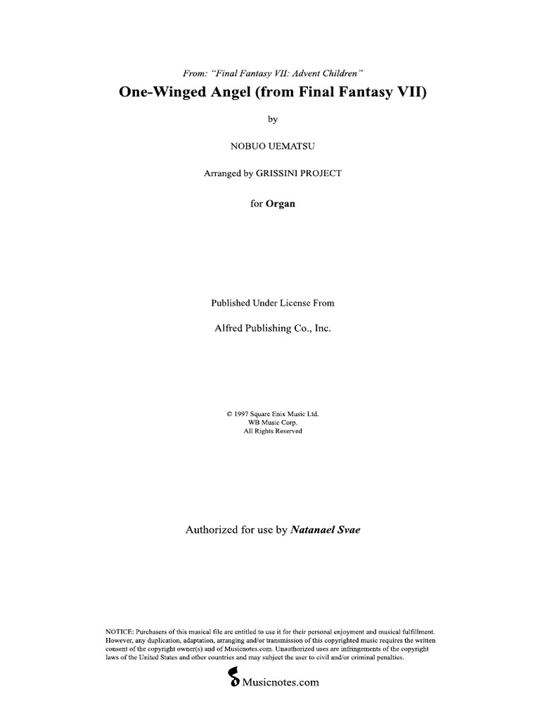 One Winged Angel | PDF