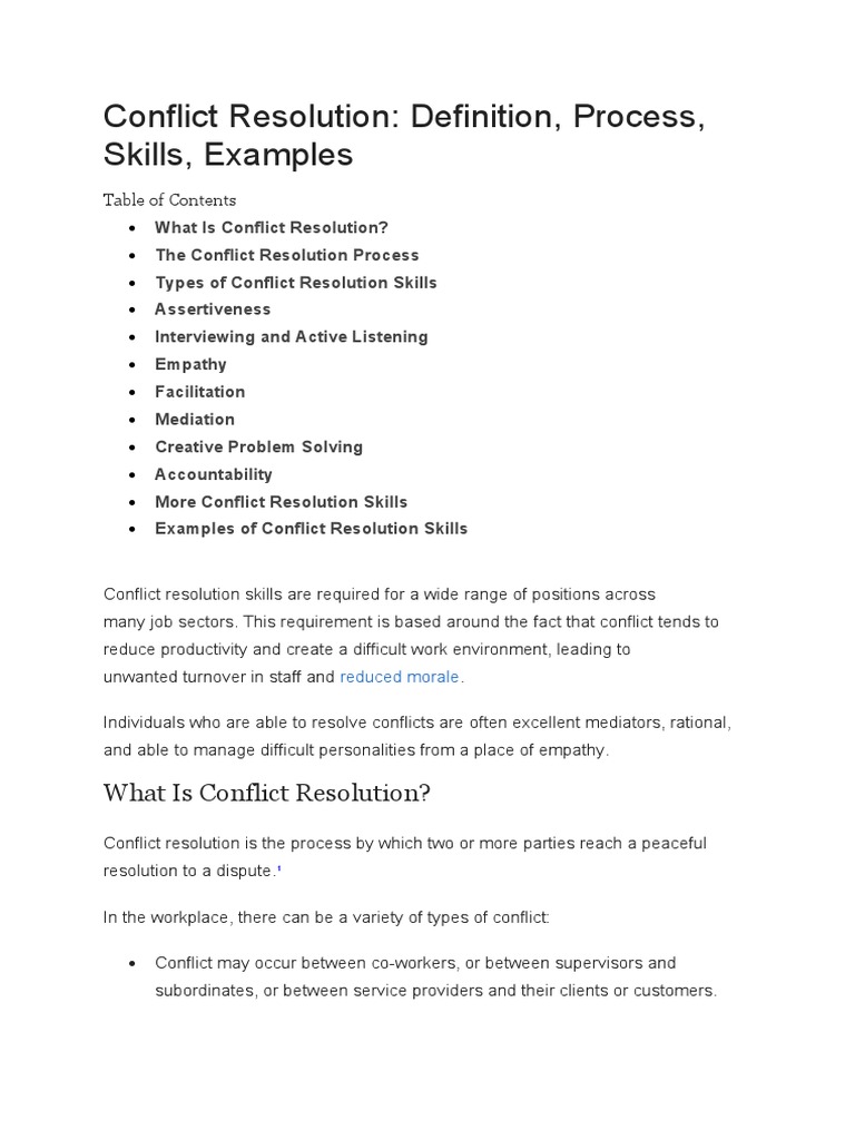 Notes Conflict Resolution | PDF | Conflict Resolution | Mediation