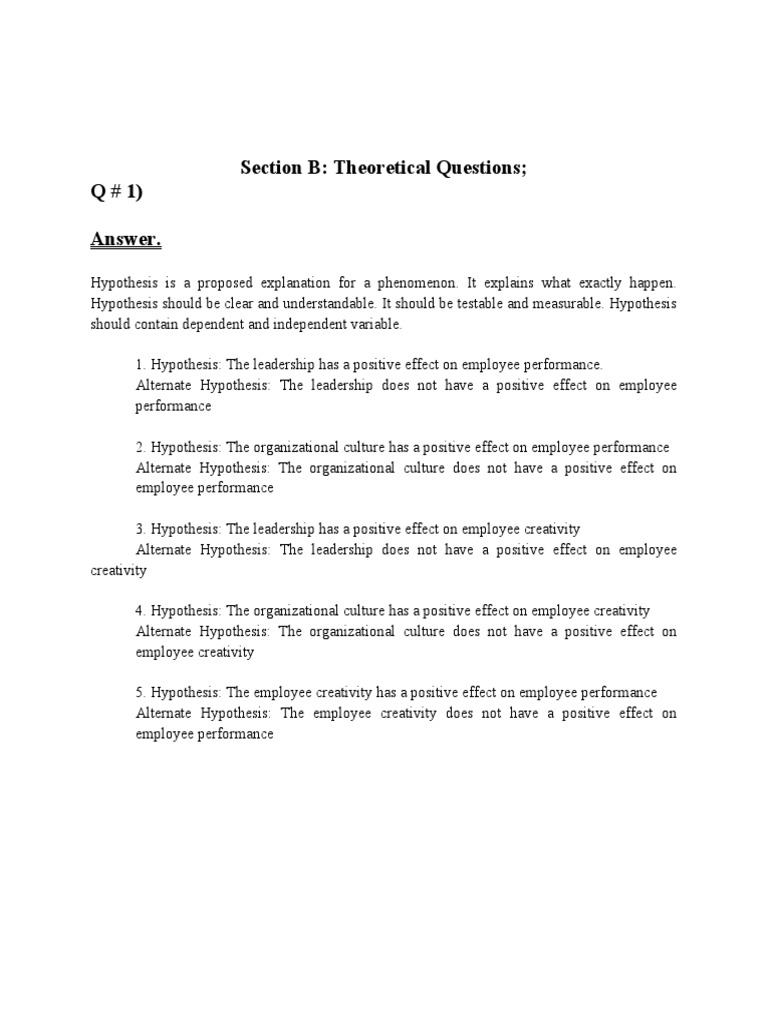 Section B: Theoretical Questions Q # 1) Answer | PDF ...