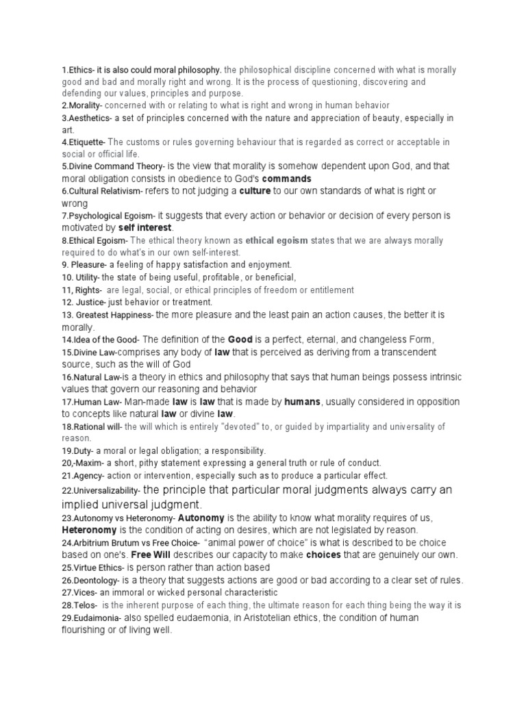 Ethics, Morality, Aesthetics and Philosophy Concepts Explained | PDF ...