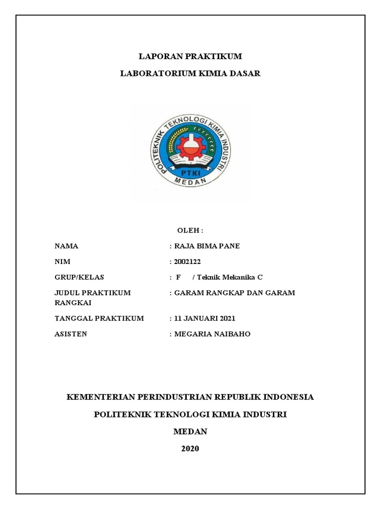 LAPORAN GARAM (Raja Bima Pane) 2002122 | PDF