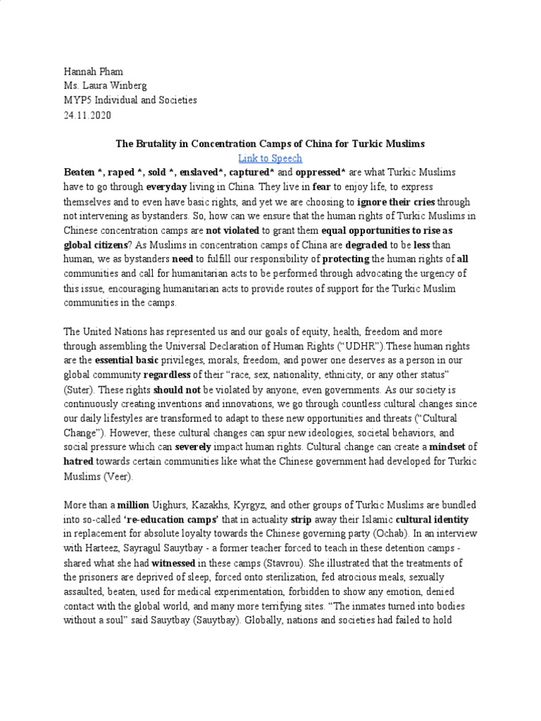 TEDx Speech Script - Hannah Pham - INS | PDF | Human Rights | China