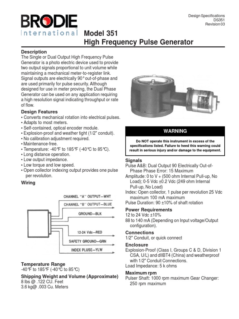 High Frequency Pulse Generator Specs | PDF | Electric Generator ...