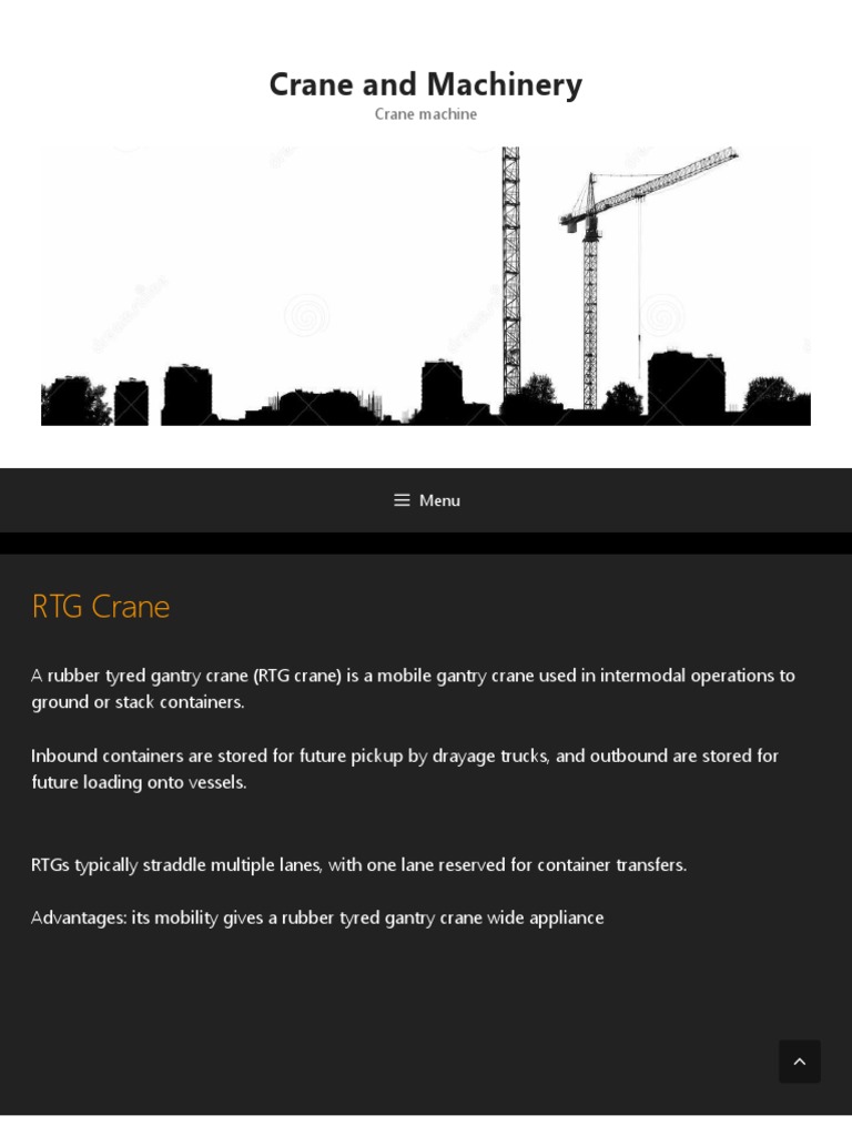 RTG CRANE - Rubber Tyred Gantry Crane in US and UK - Port Operator ...