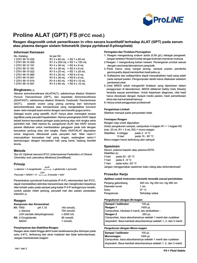 Kit Reagen ALAT (GPT) untuk Diagnostik | PDF