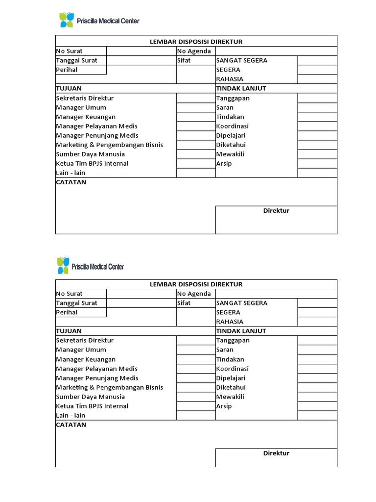 Format Lembar Disposisi | PDF