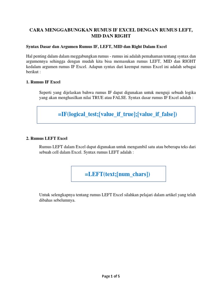 Gabungan Rumus IF dengan LEFT, MID, RIGHT | PDF