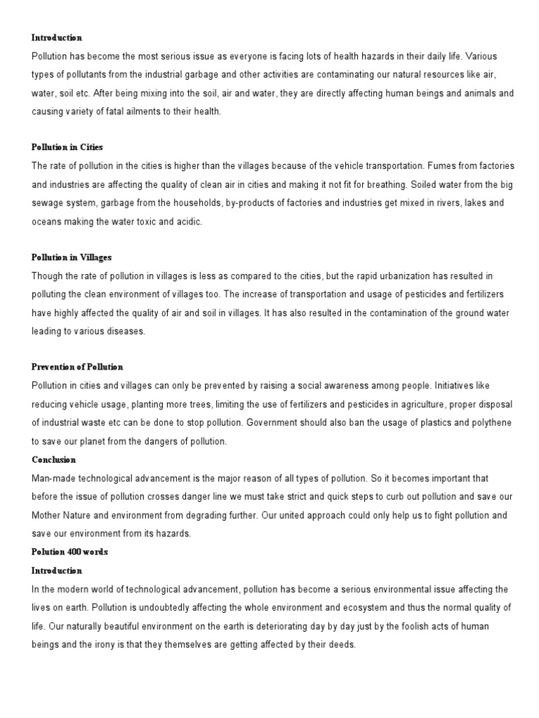 Introduction Polution | PDF | Air Pollution | Water Pollution