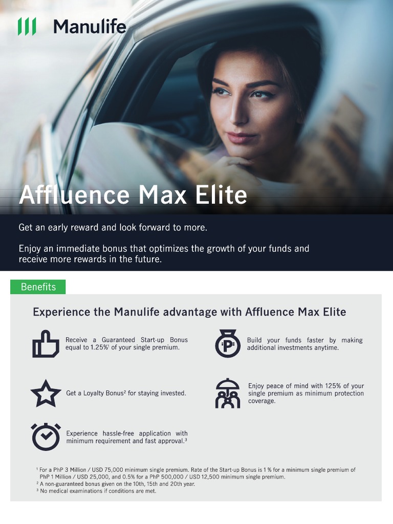 Manulife Affluence-Max-Elite Brochure | PDF