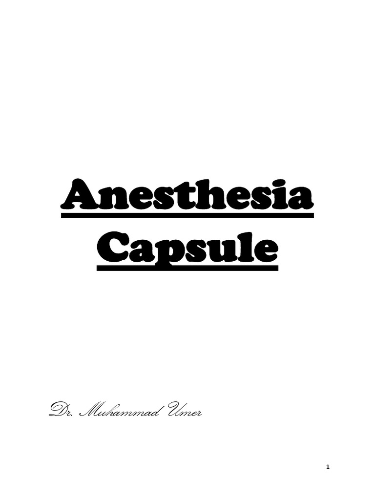 Anesthesia Nutshell | PDF | Shock (Circulatory) | Anesthesia