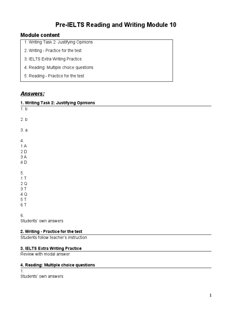 P - RW - Module 10 (Teacher's Book) | PDF