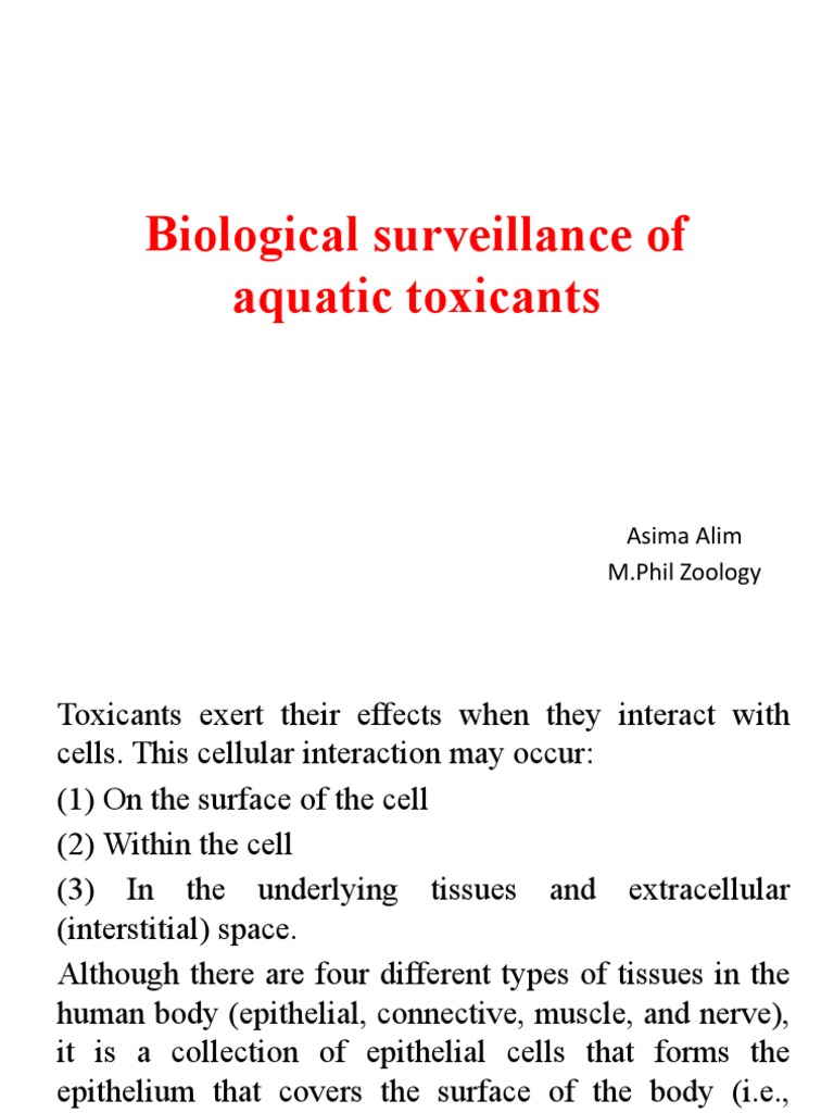 Biological Surveillance of Aquatic Toxicants | PDF | Epithelium | Cell ...