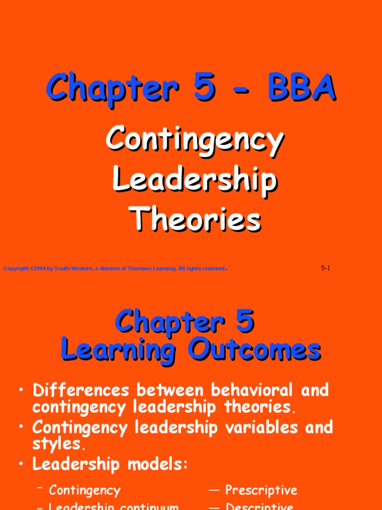 Contingency Leadership Theories | PDF | Influence (Social And Political ...