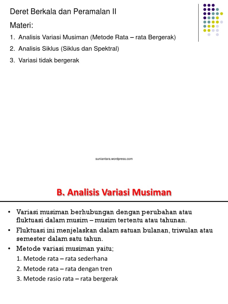 Indeks Musiman dan Metode Perhitungannya | PDF