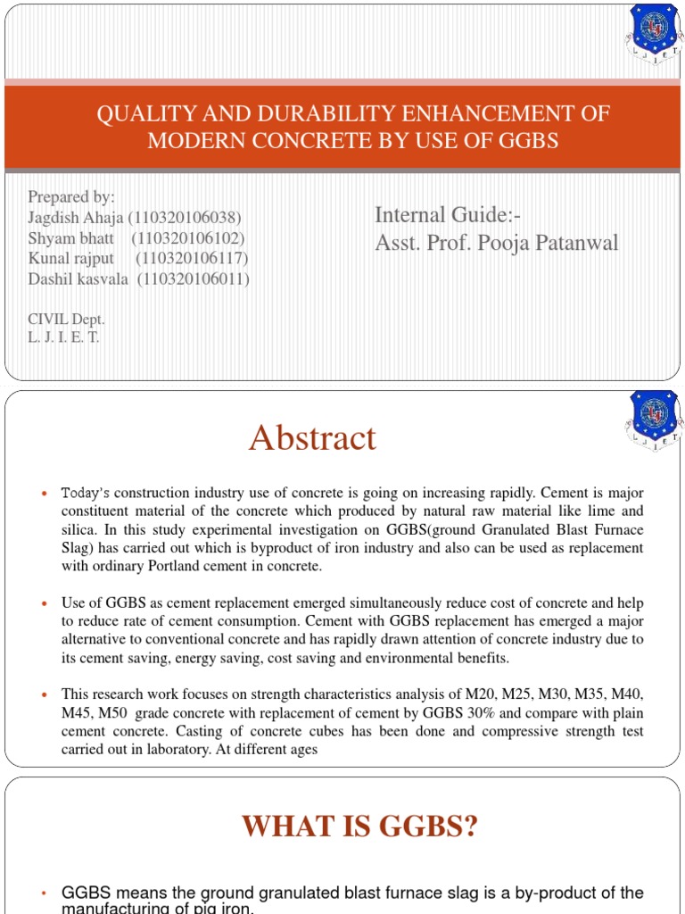 Quality and Durability Enhancement of Modern Concrete by Use of Ggbs ...