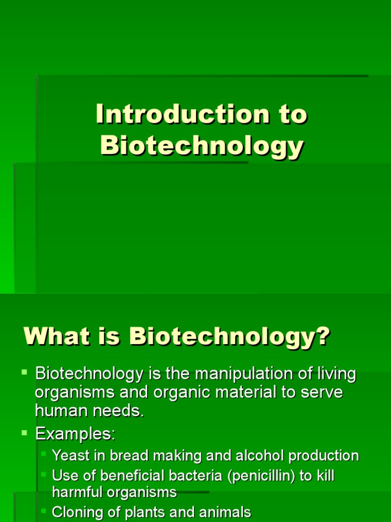 Introduction To Biotechnology | PDF | Biotechnology | Genetically ...