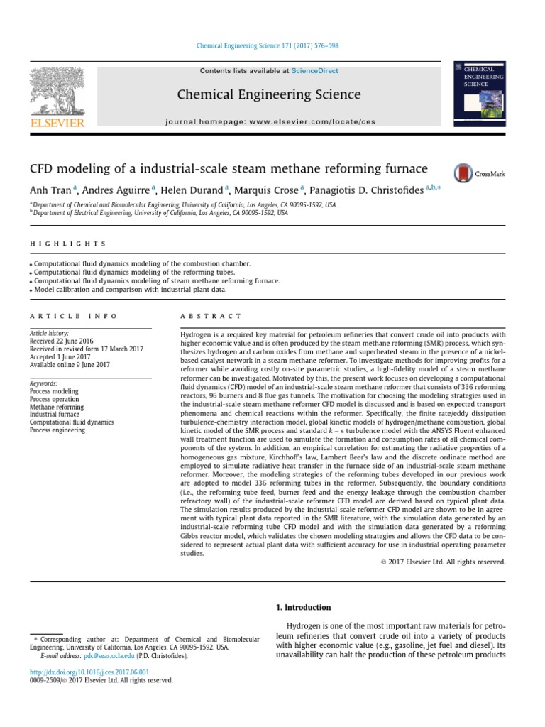 CFD Modeling of Methane Reforming Furnace | PDF | Computational Fluid ...
