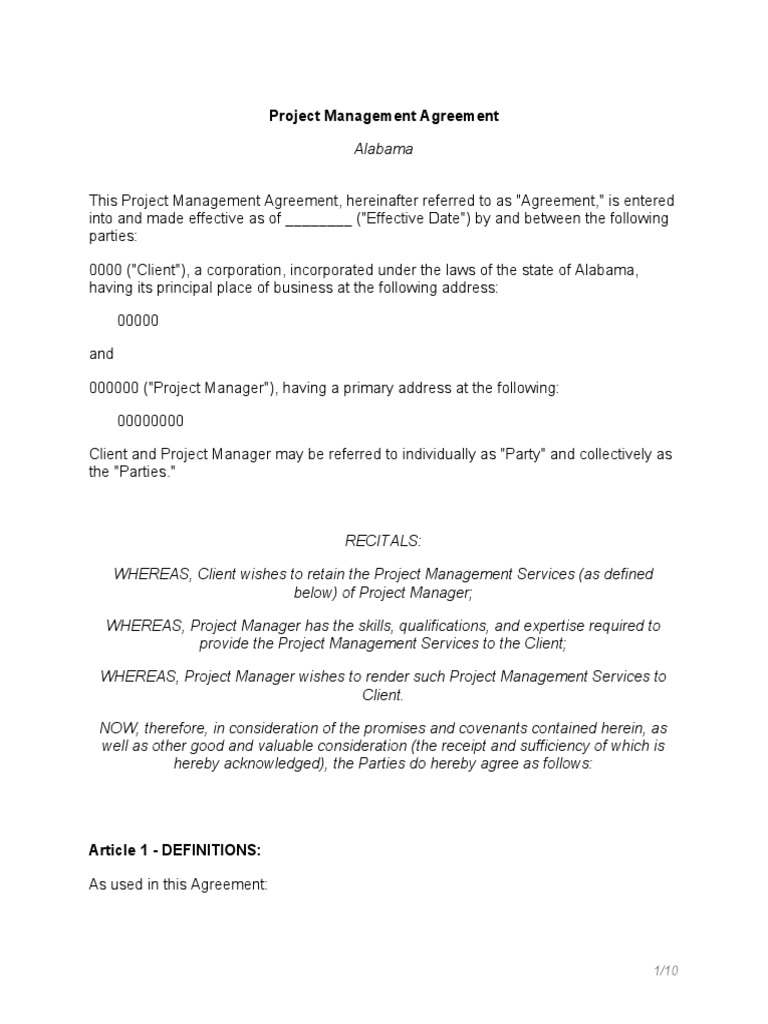 Project Management Agreement | PDF | Indemnity | Tort