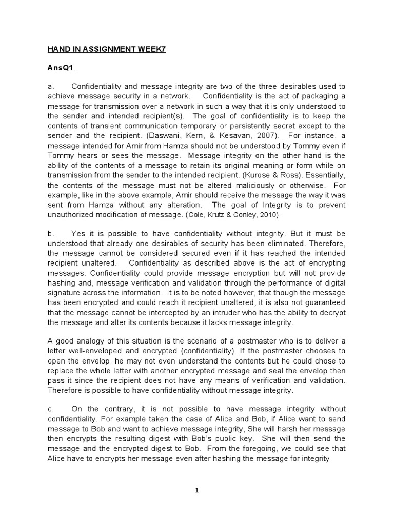 Hand in Assignment Week | PDF | Information Security | Encryption
