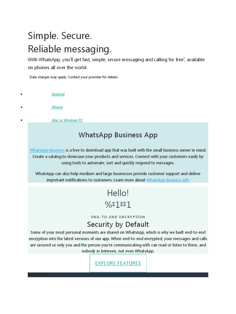 Simple. Secure. Reliable Messaging.: Hello! % 1 1 | PDF