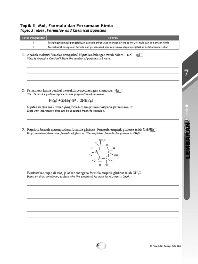 PBD Kimia F4 Bab 3 | PDF