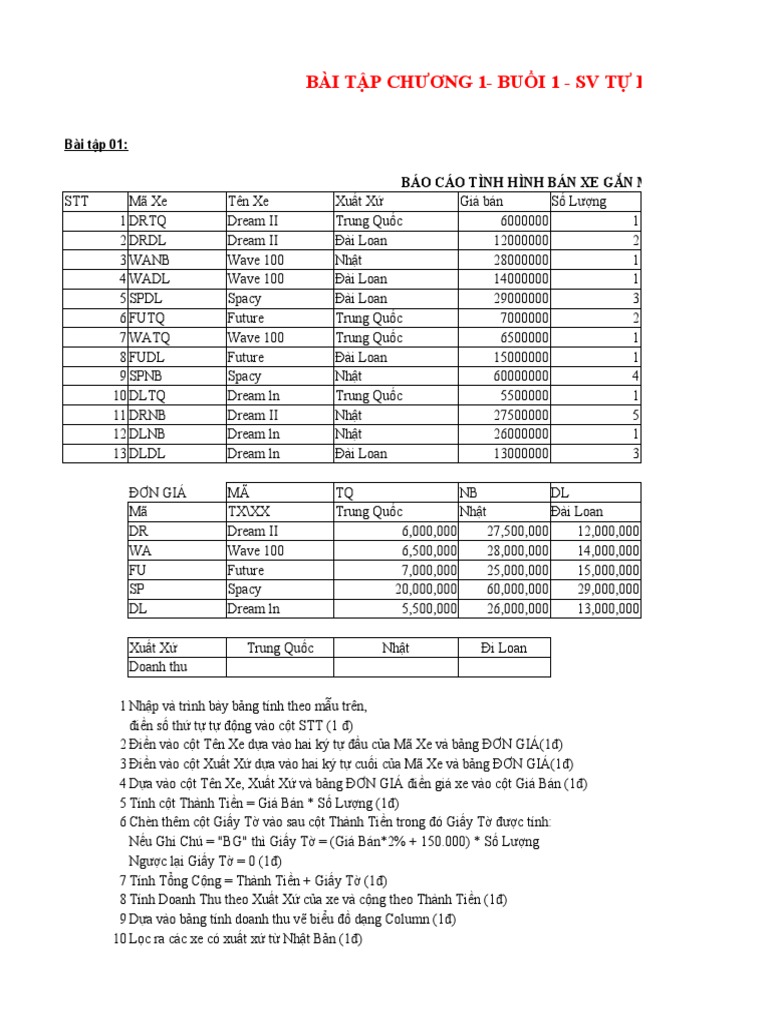 BT Chuong 1 - Buoi 1 - Tai Nha | PDF