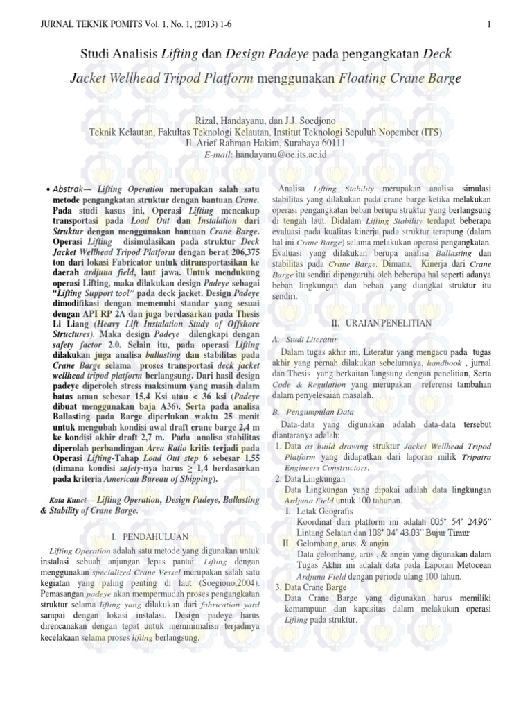 Analisis Lifting dan Desain Padeye Crane | PDF