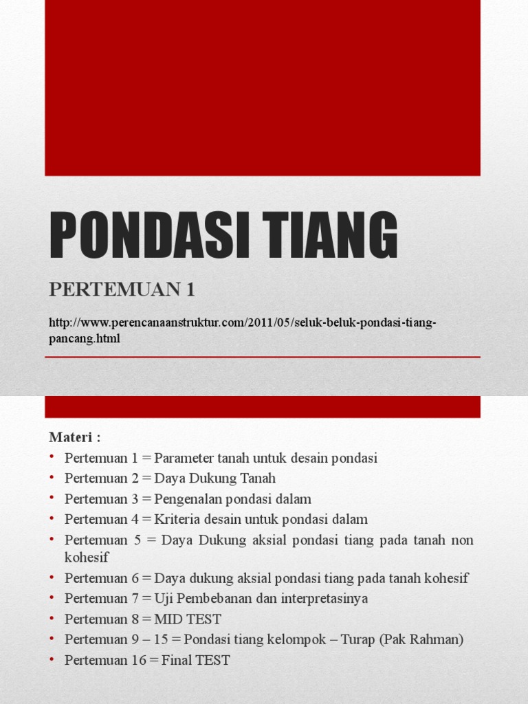 Parameter Tanah untuk Desain Pondasi | PDF