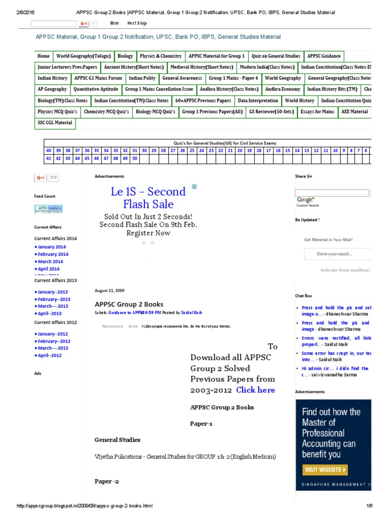 APPSC Group 2 Study Materials Guide | PDF
