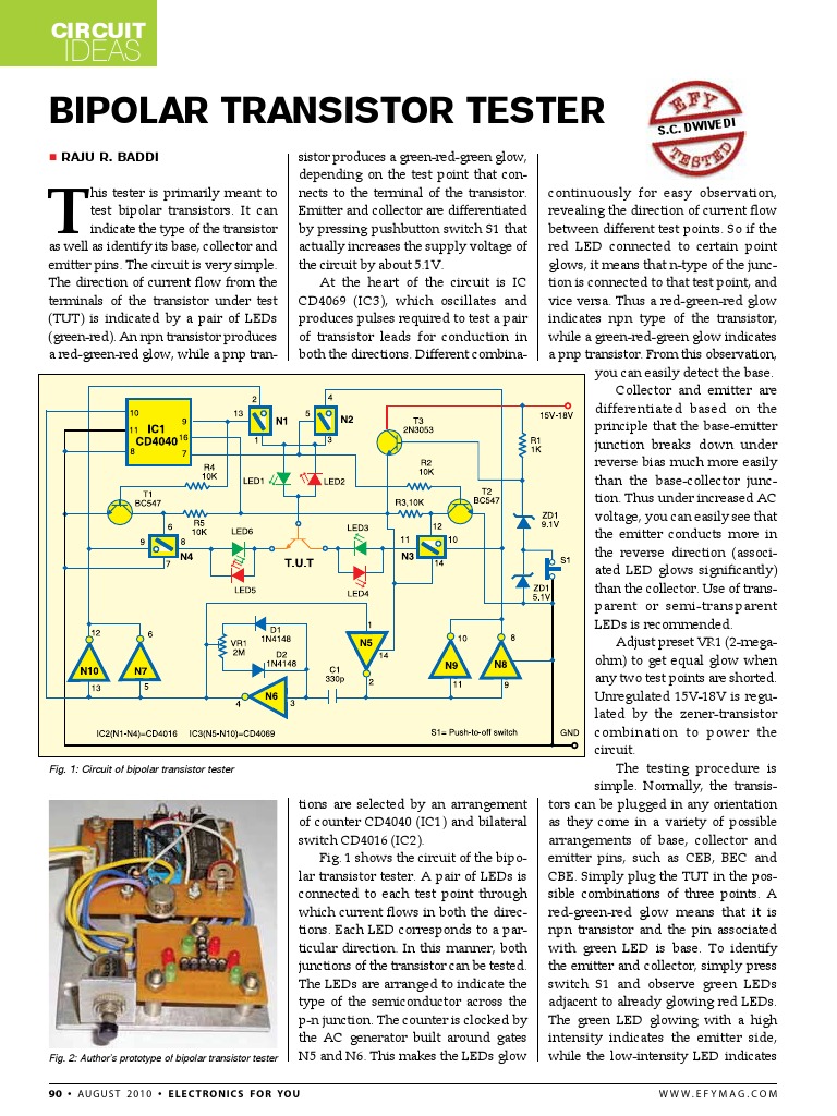 BJT Tester | PDF | Bipolar Junction Transistor | Electronic Engineering