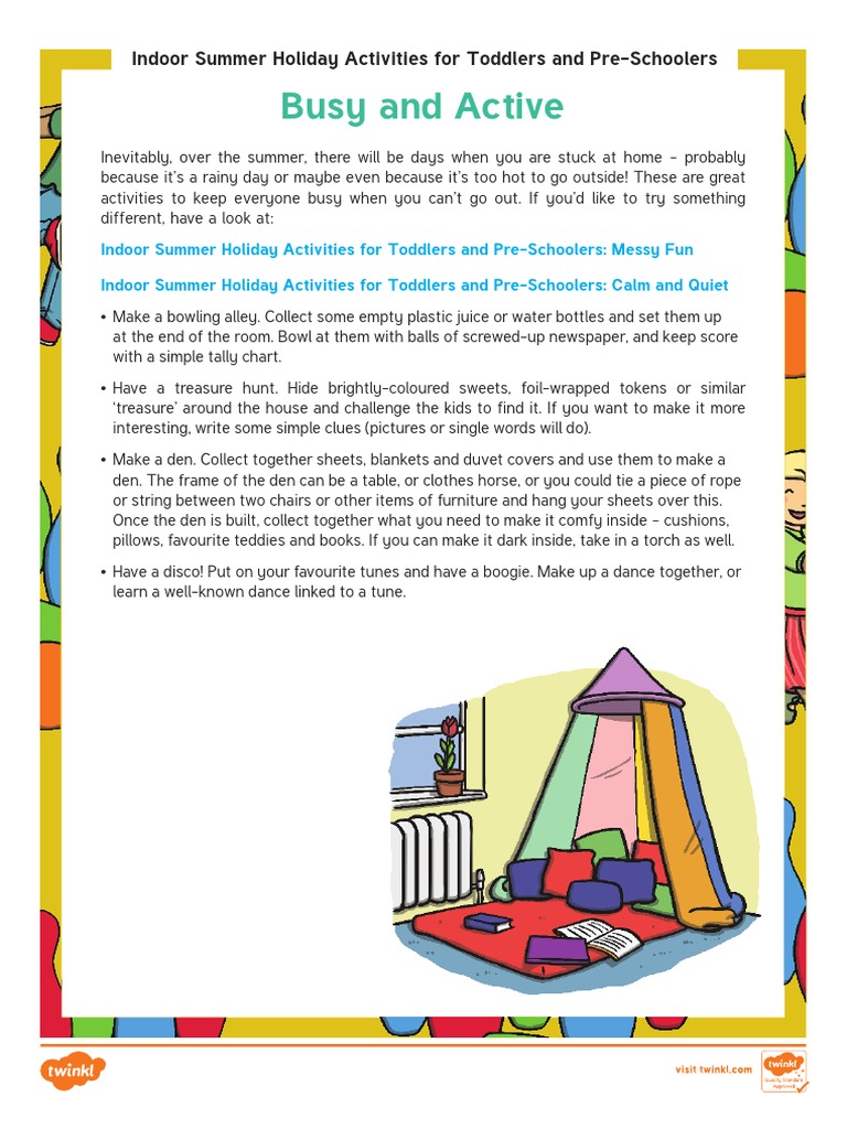 'Busy and Active' Activity Sheet - 01 | PDF