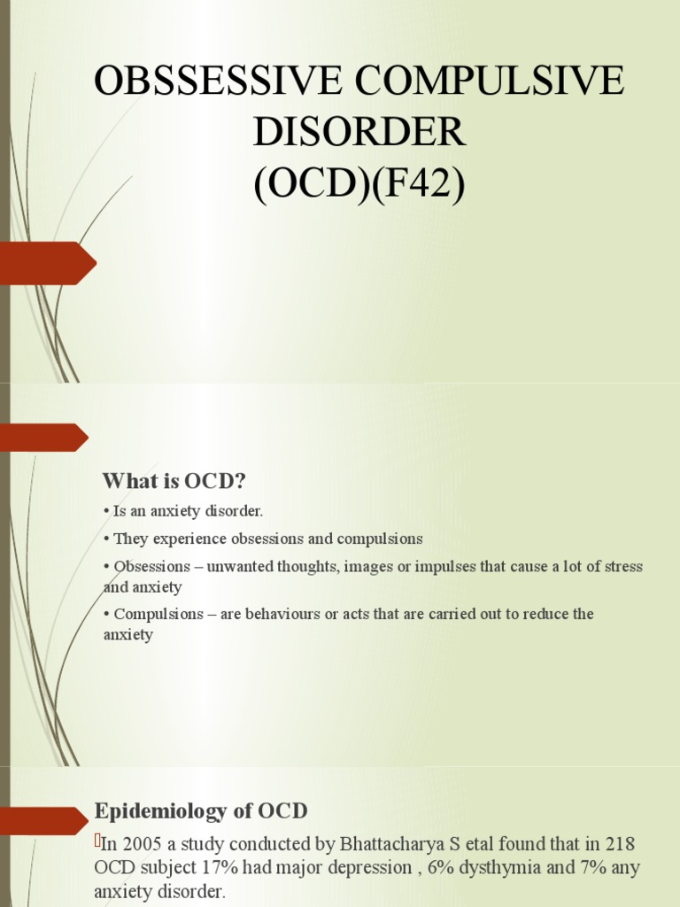 Obssessive Compulsive Disorder (OCD) (F42) | PDF | Obsessive–Compulsive ...