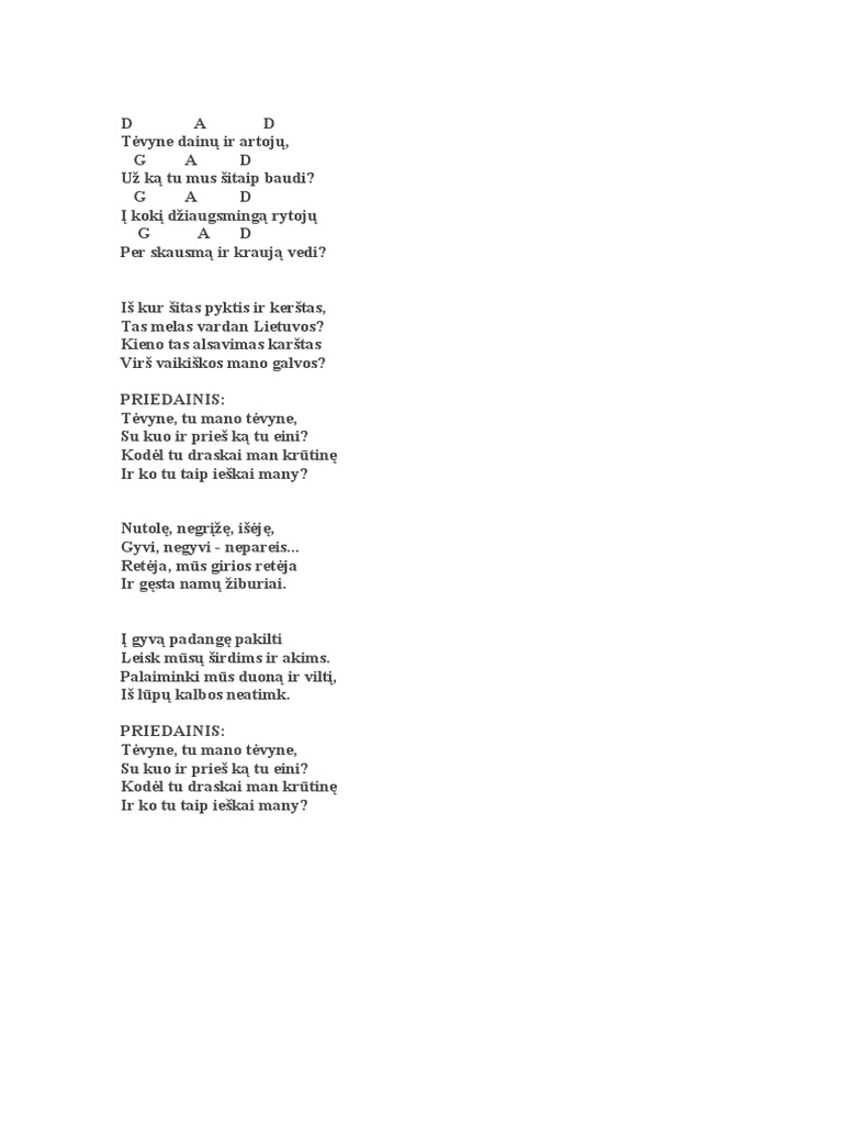 Tevyne Dainų Ir Artoju | PDF