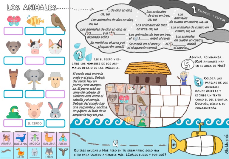 El Arca de Noé - Actividad A1-A2 | PDF