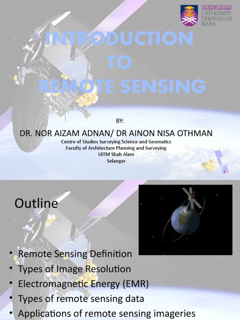 LEC1 - Intro To Remote Sensing | PDF | Remote Sensing | Infrared