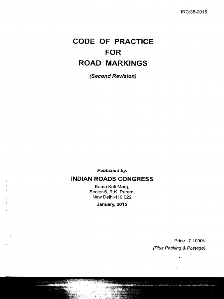 IRC 35 2015 (Road Marking) | PDF