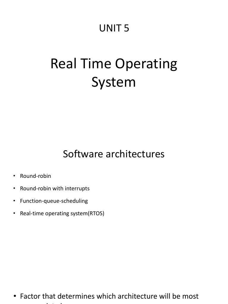 Unit 5: Real Time Operating System | PDF | Scheduling (Computing) | Operating System