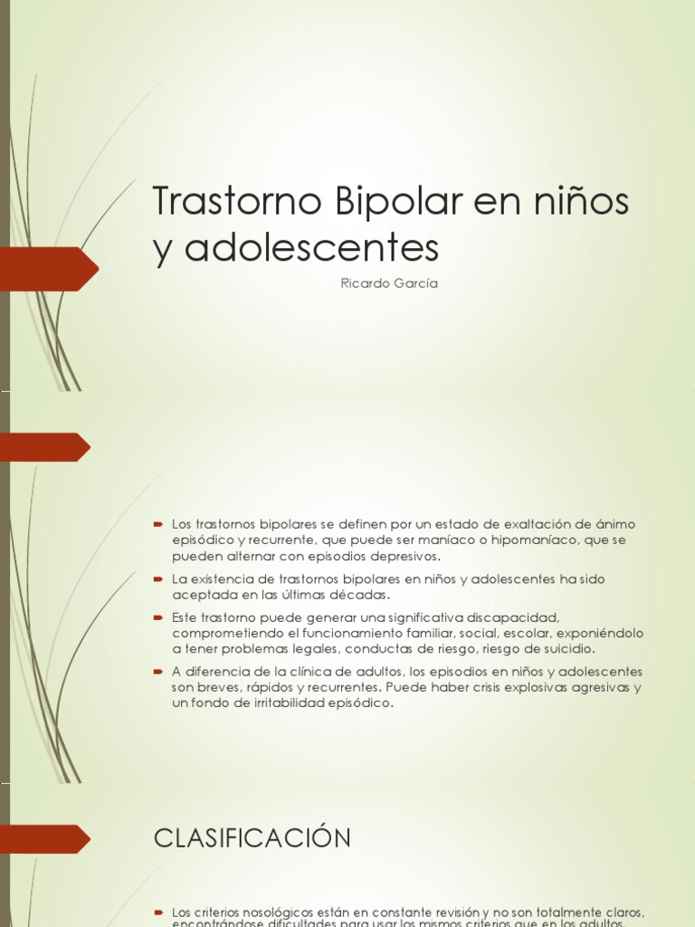Trastorno Bipolar en Niños y Adolescentes | PDF | Desorden bipolar | Manía