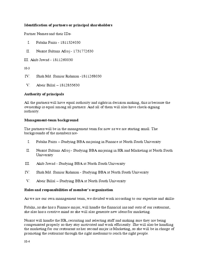 Identification of Partners or Principal Shareholders | PDF | Marketing ...