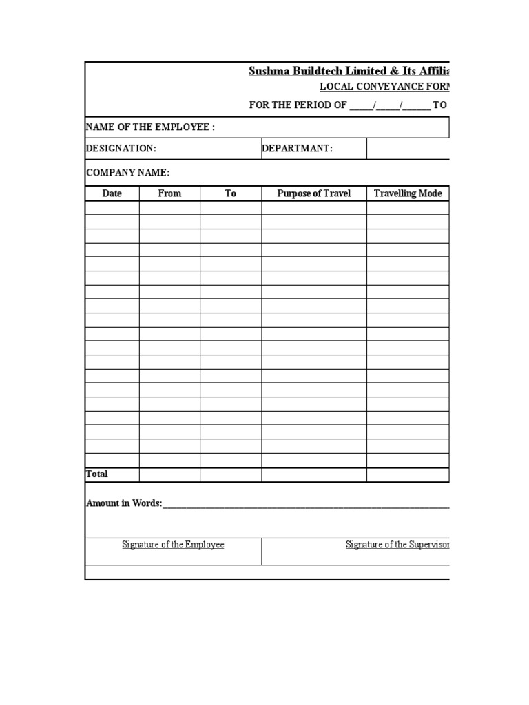 Local Conveyance Policy Form | PDF