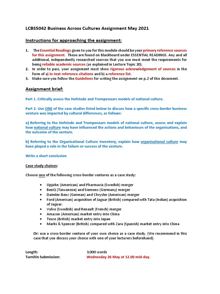 BAC Assignment May 2021 | PDF | Organizational Culture | Mergers And Acquisitions