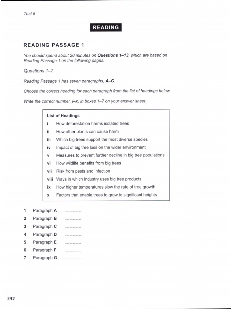 Test 5 Reading | PDF