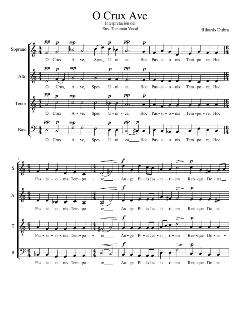 O Crux Ave: Rihards Dubra | PDF | Singing | Pitch (Music)