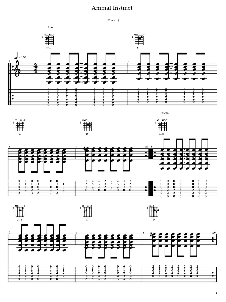 Animal Instinct Guitar Chords | PDF