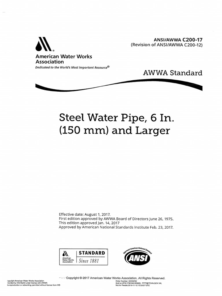 Ansi Awwa C200 17 | PDF