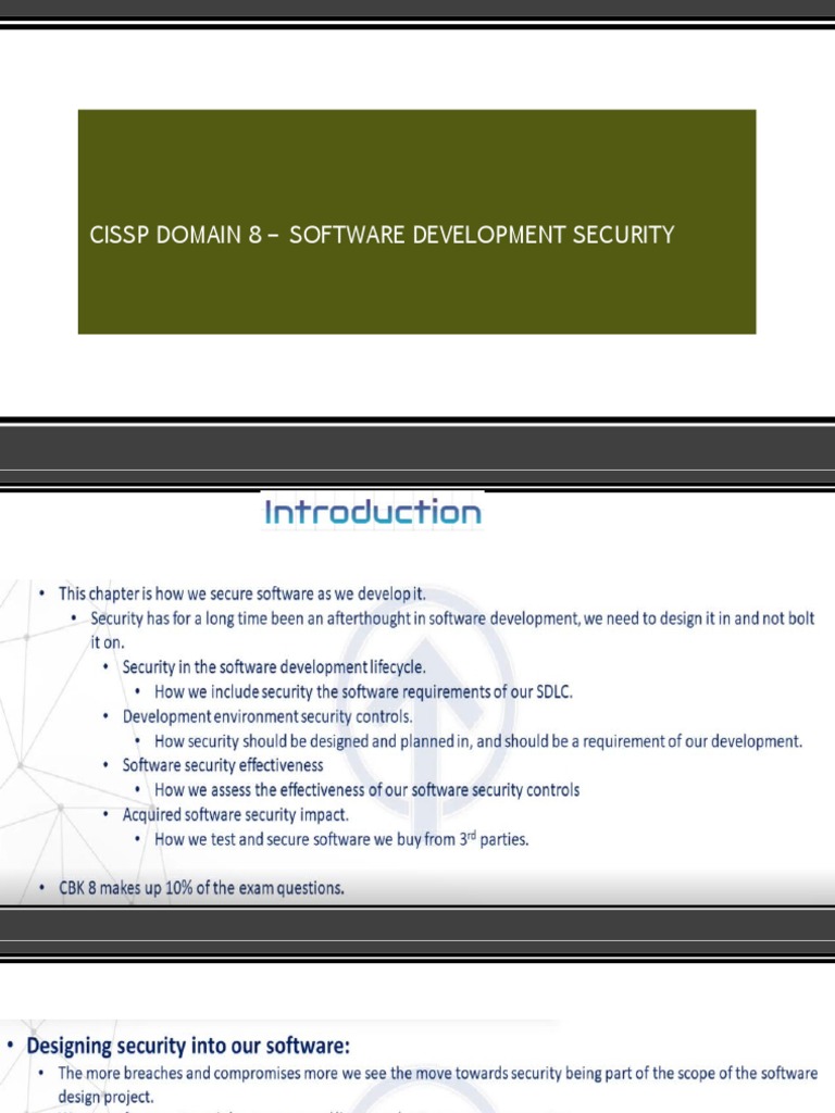 Cissp Domain 8 - Software Development Security | PDF