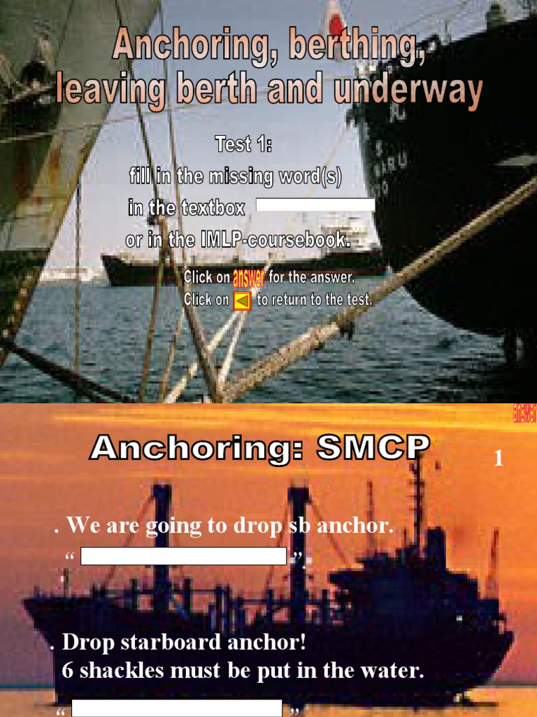 Ship Anchoring and Berthing Procedures | PDF | Anchor | Ships