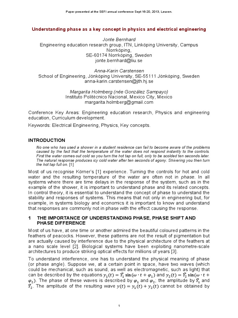 Understanding Phase As A Key Concept in Physics and Electrical ...