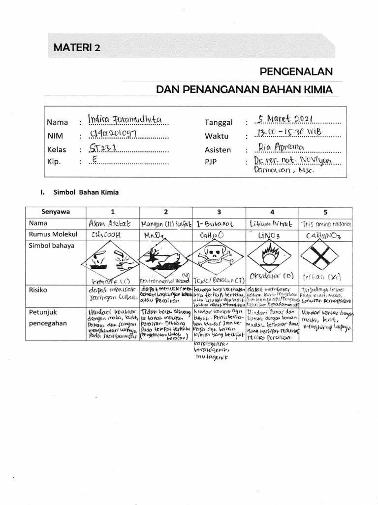 Pengenalan Dan Penanganan Bahan Kimia Dan Pembuatan Larutan | PDF