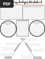 Short Story Analysis Worksheet | PDF | Narration | Plot (Narrative)